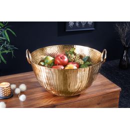 Riess Ambiente Handgearbeitete Deko Schale ORIENT 40cm gold Metall Hammerschlag Design Riess-Ambiente rund Modern & Design