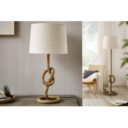 Riess Ambiente Maritime Stehlampe SEVEN SEAS 80cm Seil-Tischleuchte Leinenschirm Riess-Ambiente