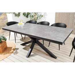 Riess Ambiente In- und Outdoor Esstisch GALAXIE 200cm hellgrau Keramik anthrazit Aluminium Riess-Ambiente rechteckig Modern & Design