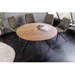 Riess Ambiente Runder Esstisch ATELIER 100cm natur Eiche schwarz Metall Riess-Ambiente Esszimmertisch K&uuml;chentisch 4 Personen