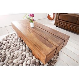 Riess Ambiente Massivholz Design Couchtisch BOLT 100cm braun Sheesham stone finish Riess-Ambiente Sofatisch Wohnzimmertisch rechteckig Modern & Design