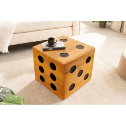 Riess Ambiente Massiver W&uuml;rfel-Hocker CUBE 40cm natur Mangoholz Beistelltisch stapelbar Riess-Ambiente