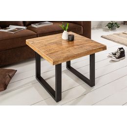 Riess Ambiente Massiver Couchtisch IRON CRAFT 60cm Mangoholz Industrial Design Riess-Ambiente Sofatisch Wohnzimmertisch quadratisch Urban