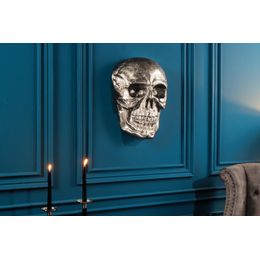 Riess Ambiente Exklusive Wandskulptur SKULL XXL 40cm silber Deko Totenkopf Riess-Ambiente Modern & Design