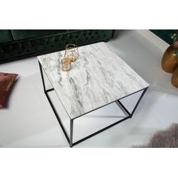 Riess Ambiente Eleganter Couchtisch ELEMENTS 50cm wei&szlig; mit polierter Marmor-Platte Riess-Ambiente Sofatisch Wohnzimmertisch rechteckig Modern & Design