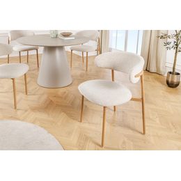 Riess Ambiente Design Stuhl BELFORT beige Strukturstoff Metallgestell Eiche Polsterstuhl Riess-Ambiente Esszimmerstuhl K&uuml;chenstuhl Modern & Design
