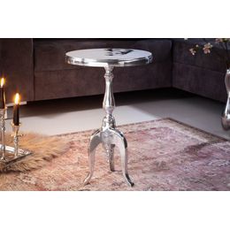 Riess Ambiente Eleganter Beistelltisch SAVOY 55cm silber poliert Dreibein mit runder Platte Riess-Ambiente Modern & Design