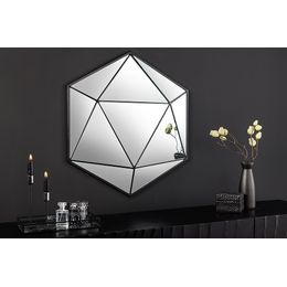 Riess Ambiente Design Spiegel DIAMOND 65cm schwarz Metall handmade Riess-Ambiente vieleckig Modern & Design