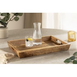 Riess Ambiente Massives Tablett MAKASSAR 45cm natur Mangoholz Riess-Ambiente rechteckig