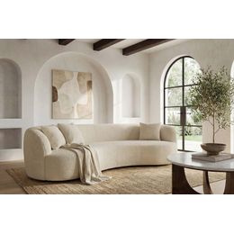 Riess Ambiente Modernes Sofa ATELIER 230cm beige Boucl&eacute; 3-Sitzer Couch inkl. Kissen Riess-Ambiente Wohnzimmer