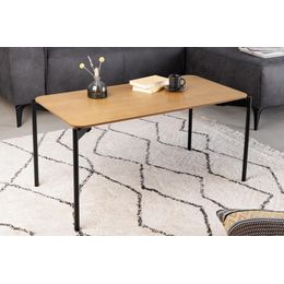 Riess Ambiente Retro Couchtisch DESIGNO 90cm Eiche Holz-Design schwarz Metallgestell Riess-Ambiente Sofatisch Wohnzimmertisch rechteckig