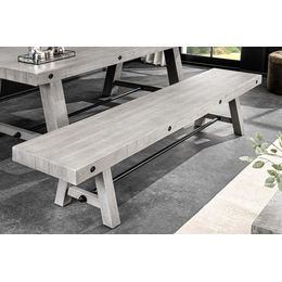 Riess Ambiente Industrial Sitzbank FINCA 200cm grau Pinie recyceltes Massivholz Eisen Riess-Ambiente Modern & Design