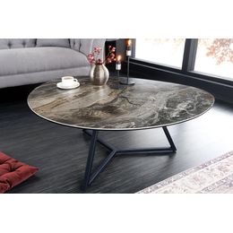 Riess Ambiente Moderner Couchtisch MARVELOUS 90cm taupe Marmor Keramik made in Italy Riess-Ambiente Sofatisch Wohnzimmertisch organisch