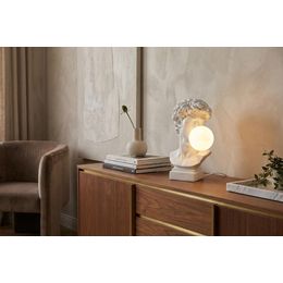 Riess Ambiente Handgefertigte Tischlampe DAVID 30cm wei&szlig; B&uuml;ste mit Lampenkugel Riess-Ambiente Modern & Design