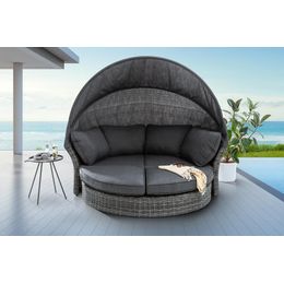 Riess Ambiente Drehbare Sonneninsel SEATTLE 195cm grau mit Sonnendach inkl. Kissen, das Original Riess-Ambiente Modern & Design