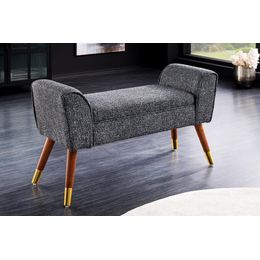 Riess Ambiente Retro Sitzbank SCARLETT 90cm anthrazit Boucl&eacute; mit Armlehnen Riess-Ambiente