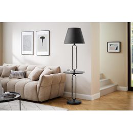 Riess Ambiente Moderne Stehlampe Beistelltisch SERVANT 175cm schwarz Metall rund Riess-Ambiente