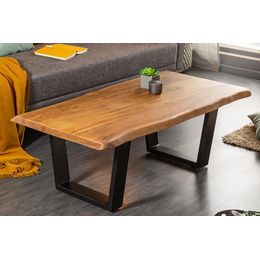 Riess Ambiente Massivholz Baumstamm Couchtisch MAMMUT 110cm Akazie schwarzes Metallgestell 3,5cm Tischplatte Baumtisch Riess-Ambiente Sofatisch Wohnzimmertisch...