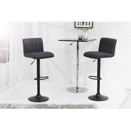 Riess Ambiente Drehbarer Barhocker PORTLAND vintage grau Microfaser Barstuhl mit Lehne h&ouml;henverstellbar Polsterstuhl Riess-Ambiente f&uuml;r K&uuml;che Tresenhocker...