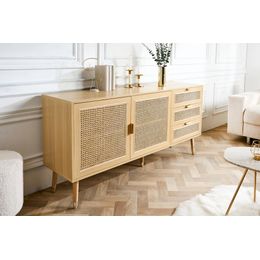 Riess Ambiente Design Sideboard VIENNA 155cm Wiener Geflecht Rattan Kommode mit Schubladen Riess-Ambiente Modern & Design