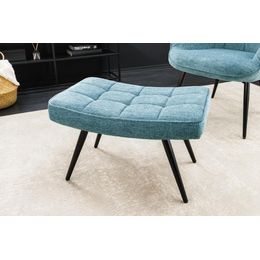 Riess Ambiente Moderner Hocker SCANDINAVIA blau Strukturstoff Metallbeine Fu&szlig;hocker Riess-Ambiente