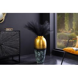 Riess Ambiente Handgefertigte Deko Vase ORIENT L 60cm gold Metall mit Patina Hammerschlag Design Riess-Ambiente rund Modern & Design