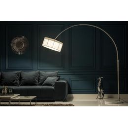Riess Ambiente Design Bogenlampe EXTENSO 230cm wei&szlig; Stehlampe mit wei&szlig;em Marmorfu&szlig; Riess-Ambiente Klassisch