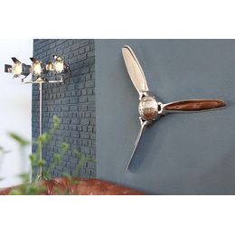 Riess Ambiente Authentische Wanddekoration SCREW III 90cm silber Flugzeug Propeller Riess-Ambiente Modern & Design