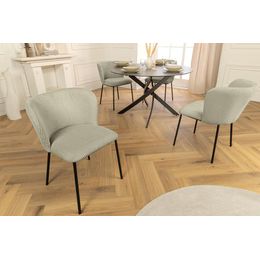 Riess Ambiente Design Stuhl LYON mint Cord schwarze Metallbeine Riess-Ambiente Esszimmerstuhl K&uuml;chenstuhl Modern & Design