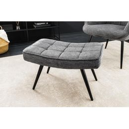 Riess Ambiente Moderner Hocker SCANDINAVIA grau Strukturstoff Metallbeine Fu&szlig;hocker Riess-Ambiente