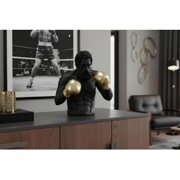 Riess Ambiente Einzigartige Statue BOXER 50cm schwarz gold handmade Skulptur Deko-Figur Riess-Ambiente Modern & Design