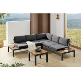 Riess Ambiente Gro&szlig;e Garten Sitzgruppe MIAMI LOUNGE 240cm anthrazit Aluminium wetterfest Outdoor inkl. Kissen Riess-Ambiente Modern & Design
