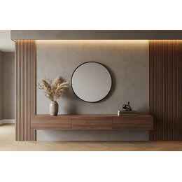 Riess Ambiente Runder Wandspiegel PORTRAIT 75cm schwarz mit Metallrahmen Riess-Ambiente Modern & Design