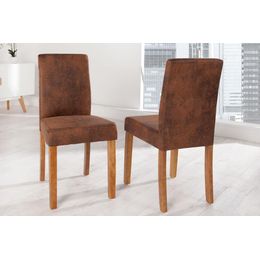 Riess Ambiente Edler Kolonial Stuhl GENUA whisky braun Vintage Look Massivholzbeine Riess-Ambiente Esszimmerstuhl K&uuml;chenstuhl