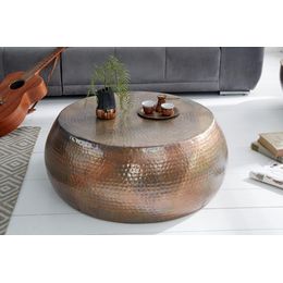 Riess Ambiente Runder Couchtisch ORIENT 80cm kupfer geflammt Metall Hammerschlag Design handmade Riess-Ambiente Sofatisch Wohnzimmertisch Modern & Design