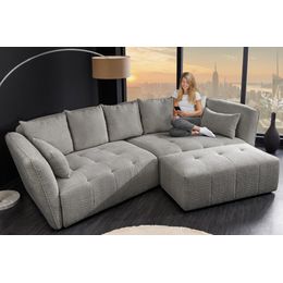 Riess Ambiente Modernes Big Sofa ROYAL 295cm grau Boucl&eacute; Federkern XXL-Couch inkl. Kissen Riess-Ambiente Wohnzimmer