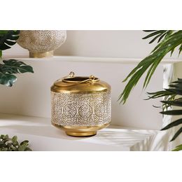 Riess Ambiente Deko Windlicht ORIENT 20cm gold Metall mit Patina handmade Laterne Riess-Ambiente Modern & Design