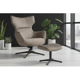 Riess Ambiente Drehbarer Sessel VOGUE taupe Samt schwarze Metallbeine mit Armlehne Riess-Ambiente Modern & Design