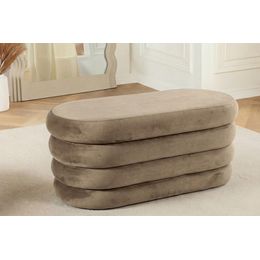 Riess Ambiente Extravagante Polsterbank VOGUE 85cm champagner Samt Sitzbank mit Stauraum Riess-Ambiente Modern & Design