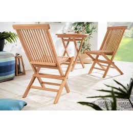 Riess Ambiente Massiver Gartenstuhl EMPIRE TEAK Teakholz klappbar Hochlehner wetterfest Riess-Ambiente Modern & Design
