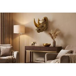 Riess Ambiente Deko-Wandfigur RHINO 40cm gold handmade Nashorn-Skulptur Riess-Ambiente Modern & Design