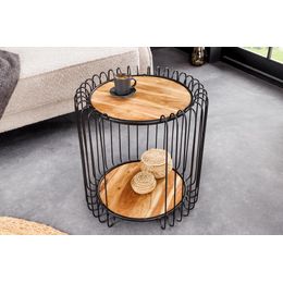 Riess Ambiente Industrial Beistelltisch TRUE ELEMENTS 50cm natur Akazie Massivholz Riess-Ambiente rund