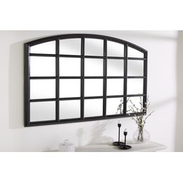 Riess Ambiente Moderner Wandspiegel PARIS 120cm schwarz Fensterspiegel Rundbogen-Design Riess-Ambiente