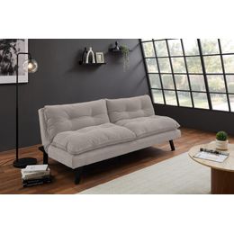 Riess Ambiente Modernes Schlafsofa COCOONING 190cm beige Chenillestoff 3-Sitzer Couch Riess-Ambiente Wohnzimmer