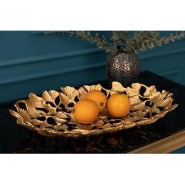 Riess Ambiente Dekorative Schale GINKGO LEAFS 50cm gold handmade Metall Riess-Ambiente Modern & Design