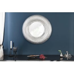 Riess Ambiente Handgearbeiteter Wandspiegel ORIENT 60cm silber im Hammerschlag Design aus Metall Riess-Ambiente rund Modern & Design
