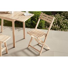 Riess Ambiente Outdoor Balkonstuhl BALI natur hell Akazienholz klappbar wetterfest Gartenstuhl Riess-Ambiente