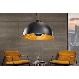 Riess Ambiente Industrial Design H&auml;ngelampe STUDIO 55cm schwarz Blattgold-Optik H&auml;ngeleuchte Riess-Ambiente Urban