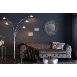 Riess Ambiente Design Bogenlampe FIVE LIGHTS 205cm chrom Stehlampe mit schwarzem Marmorfu&szlig; Riess-Ambiente Modern & Design