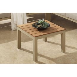 Riess Ambiente Outdoor Gartentisch ORLANDO LOUNGE 60cm greige natur Aluminium wetterfest Riess-Ambiente